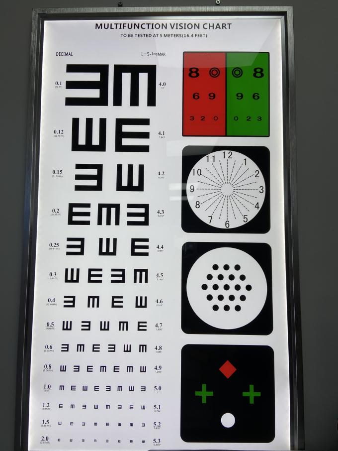 Decimal Type Four Hole 5m 16.4 Feet Vision Test Chart