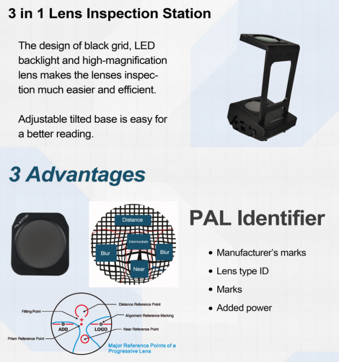 3 in 1 Lens Inspection Station LED backlight and high-magnification ...